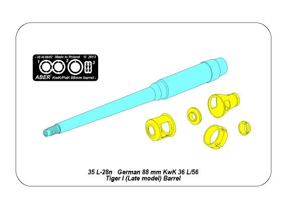 88mm KwK36/L56 barrel for German Tank Tiger I, Ausf. E - with late ...